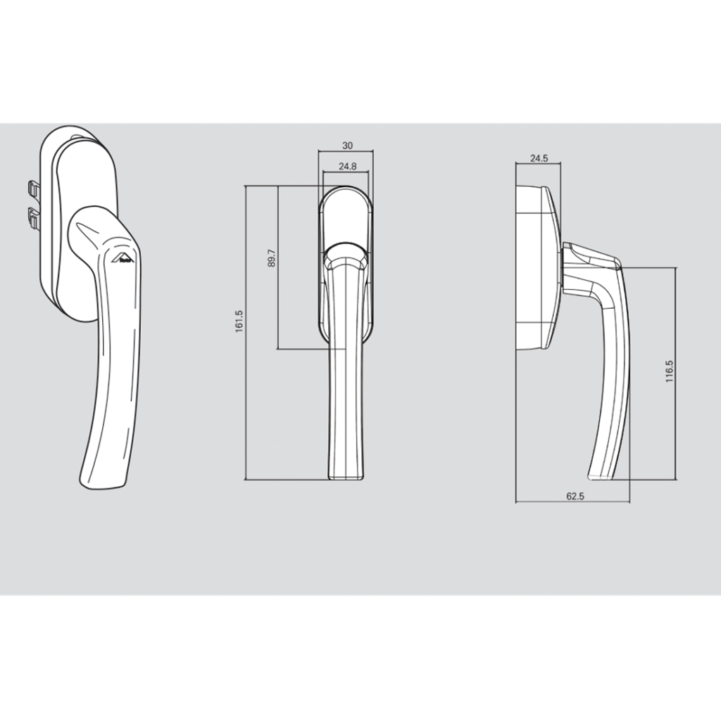 TAY NẮM CỬA SỔ MỞ HẤT - ROTO LINE HANDLE - MÀU NÂU - 736991 - CÔNG TY ...